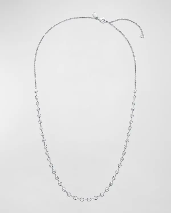 Memoire 18k Diamond Line Necklace - White Gold