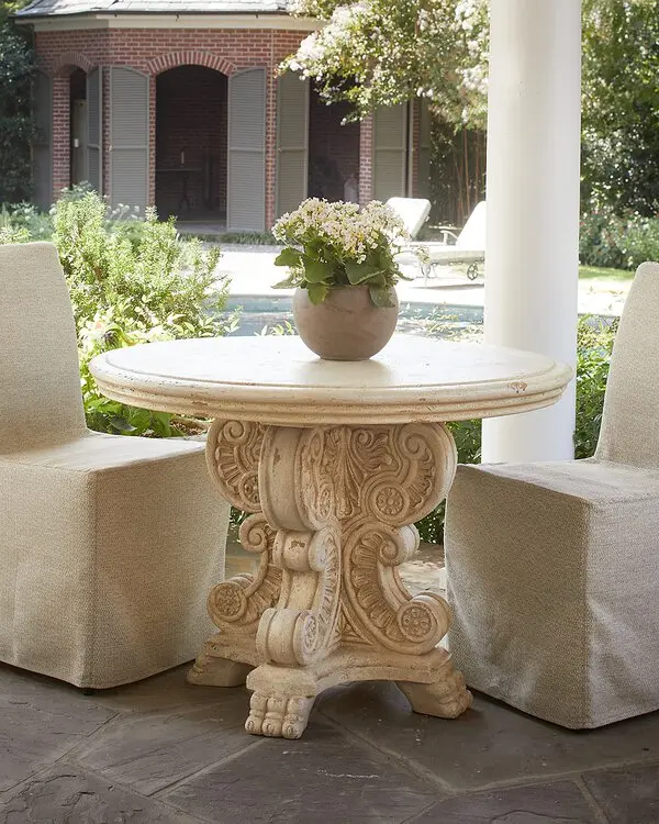 Neiman Marcus 42" Scrollwork Outdoor Dining Table