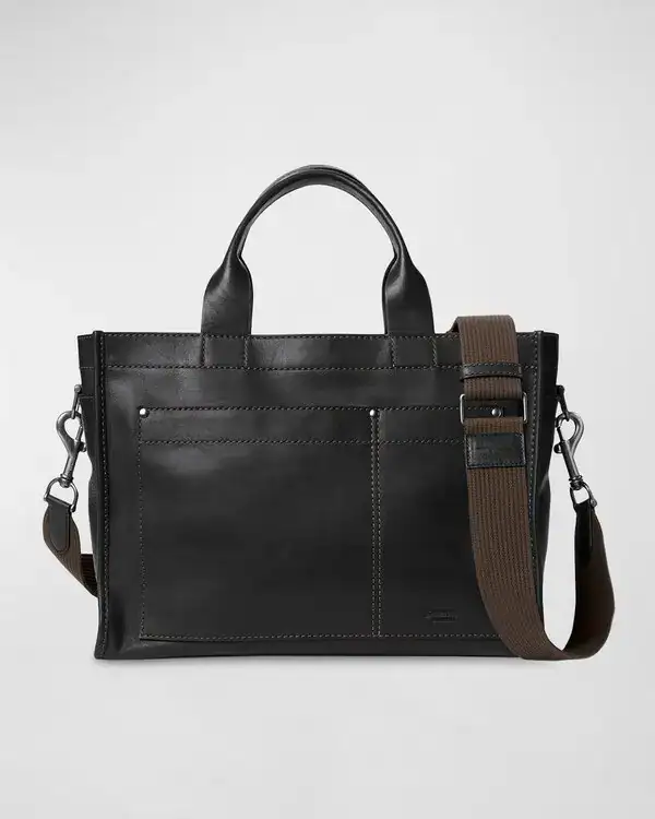 Shinola Bert Navigator Brief Tote Bag Black Editorialist
