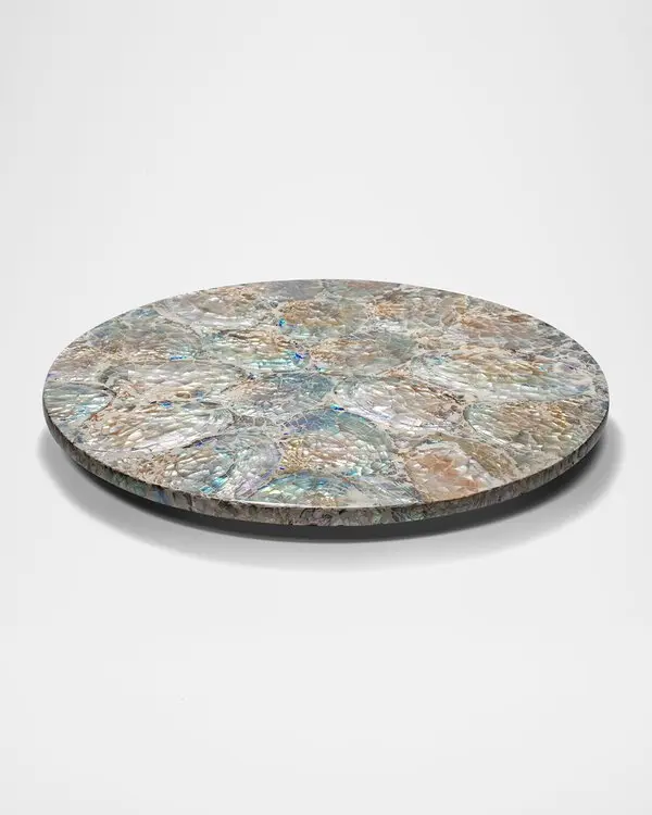 LADORADA Mother Of Pearl Natural Revolving Tray