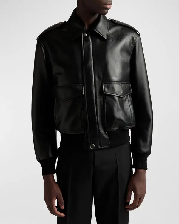Bally Zip-front Leather Jacket - Black | Editorialist