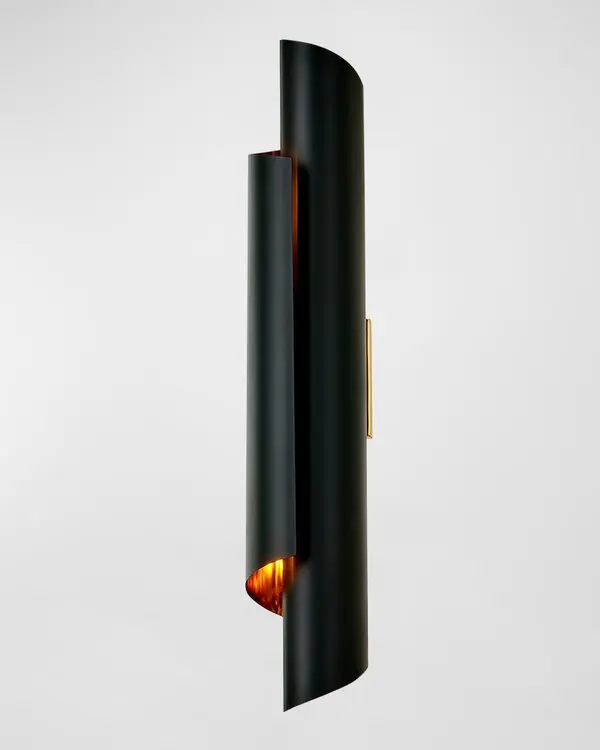 ALLEGRI CRYSTAL BY KALCO LIGHTING Piaga Wall Sconce, 24 - Polished Brass And Black
