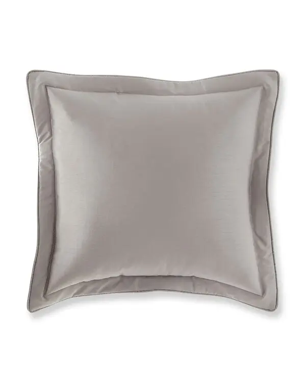 OLIVIA QUIDO Manon Faux Silk Euro Sham - Silver