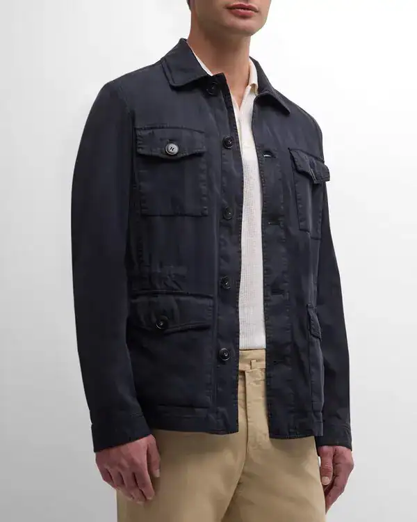 Canali Four-pocket Field Jacket - Navy | Editorialist