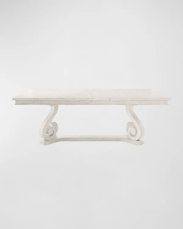 BERNHARDT Mirabelle Trestle Dining Table - Whitewash | Editorialist