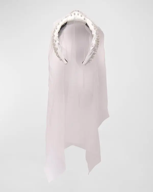 Lele Sadoughi Pearly Veil Knotted Headband