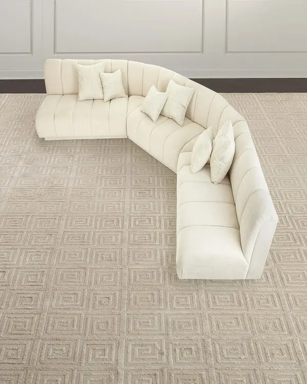 HAUTE HOUSE Malia Channel-tufted Sectional Sofa