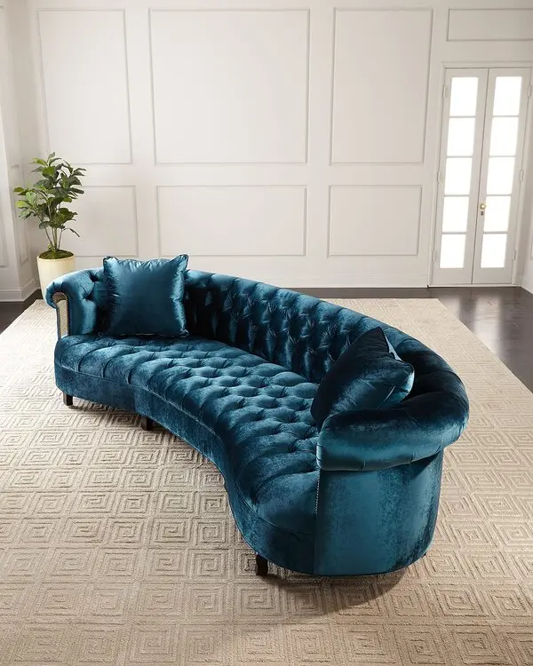 HAUTE HOUSE Rebecca Glam Mirrored Sofa, 122