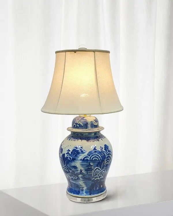 WINWARD HOME Chinoiserie Ceramic Lamp, 28
