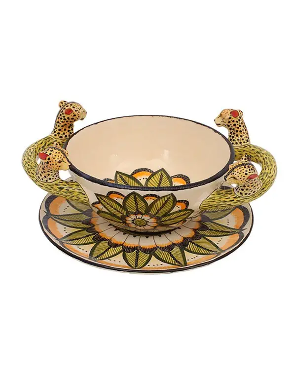 ARDMORE CERAMIC ART Cheetah Soup Bowl