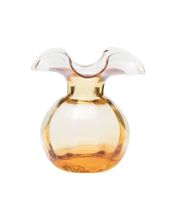 VIETRI Hibiscus Glass Bud Vase, Amber - One-color