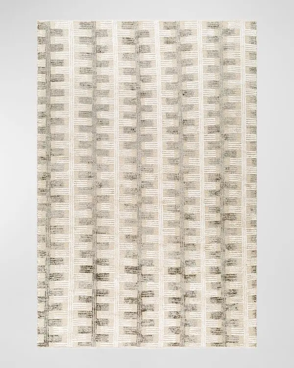 SURYA RUGS Amina Taupe Hand-knotted Rug 6' X 9' 6' X 9