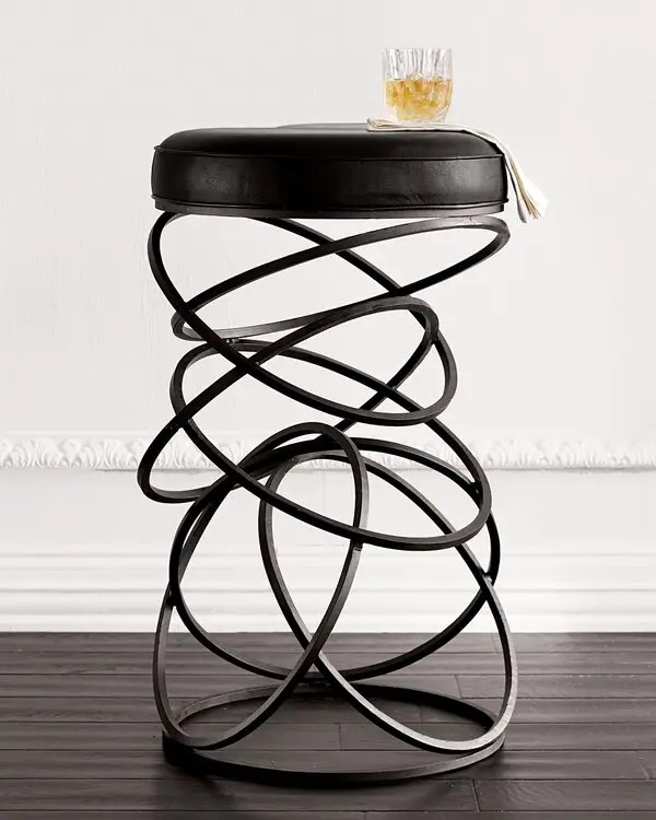 GLOBAL VIEWS Dancing Circles Bar Stool, 30.25