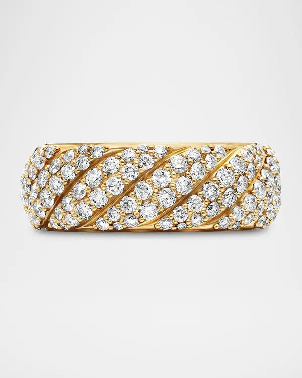 David Yurman 7.5mm Sculpted Cable Ring In 18k Gold - Multi