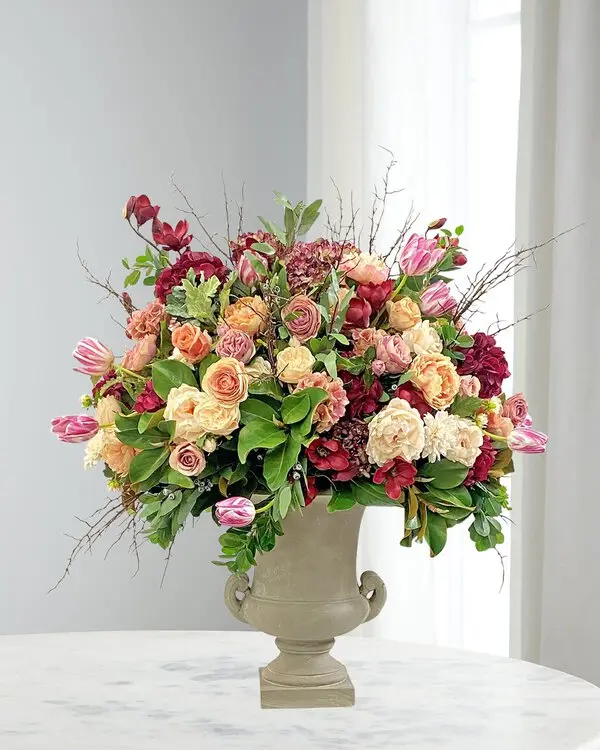 WINWARD HOME Cafe Au Lait Faux Floral Arrangement In Urn