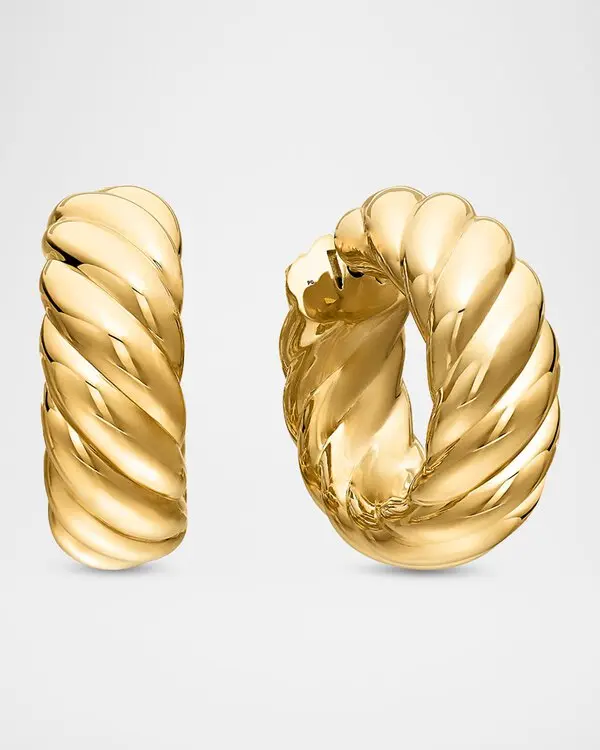 David Yurman Sculpted Cable Hoop Earrings - Diamond