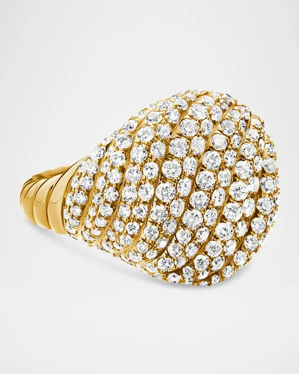 David Yurman 18k Gold And Sculpted Cable Ring - Multi