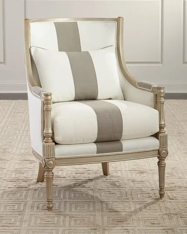 MASSOUD Lark Colorblock Chair - White/gray