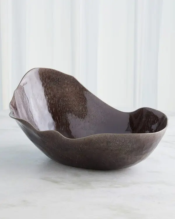 GLOBAL VIEWS Horn Ceramic Bowl, Large