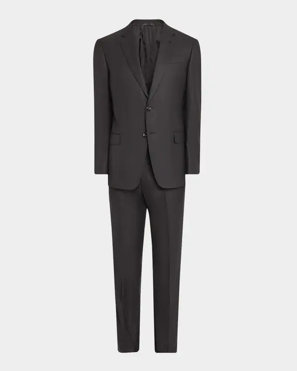 Giorgio Armani Basic Wool Two-piece Suit - Solid Black