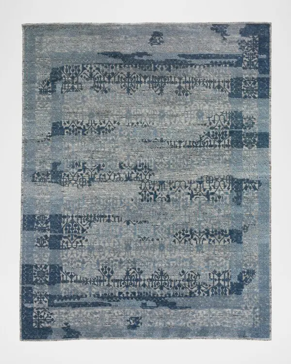 EXQUISITE RUGS Baker Hand-knotted Rug, 6' X 9 - Blue