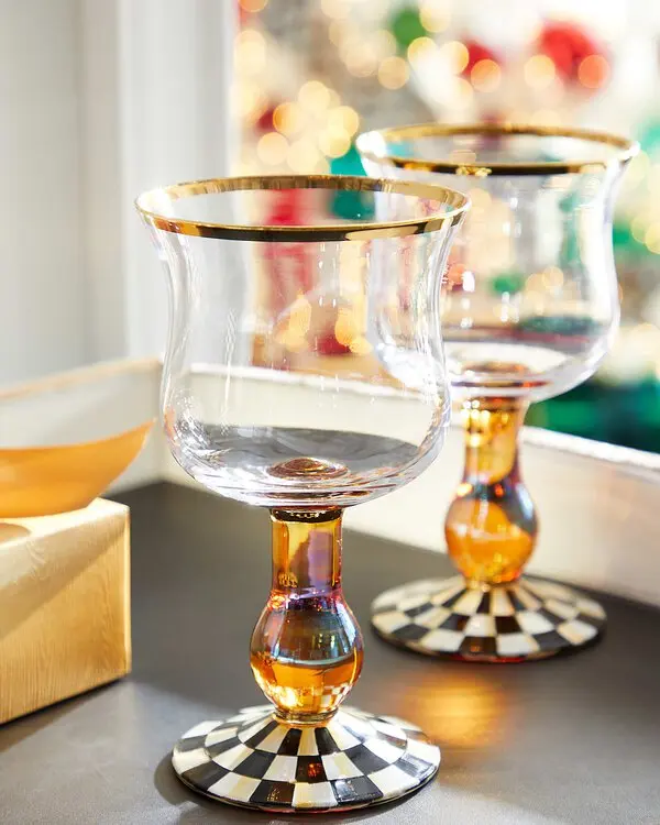 MACKENZIE-CHILDS Courtly Check Wine Glass - One-color
