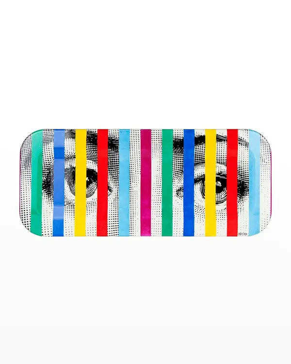 FORNASETTI Face Stripes Tray, 9.8" X 23.63