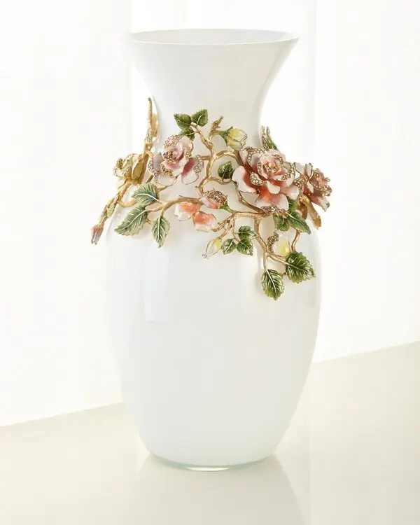 JAY STRONGWATER Rose Grand Vase - Multi