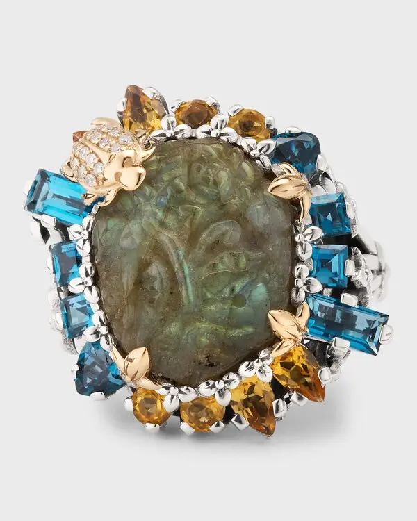 Stephen Dweck Labradorite, Topaz, And Citrine Ring