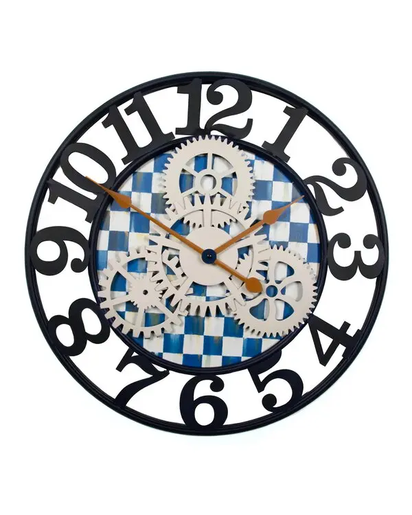 MACKENZIE-CHILDS Royal Check Small Farmhouse Wall Clock