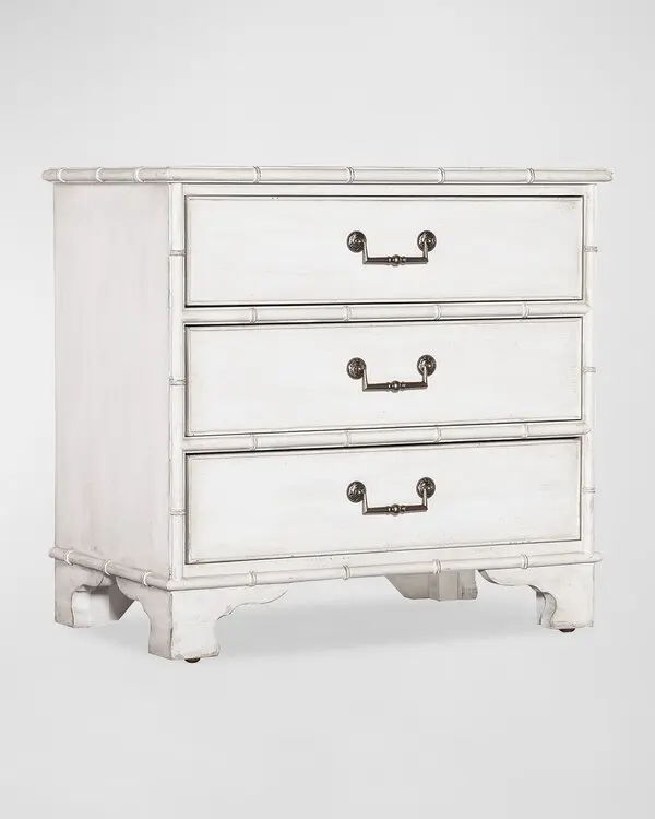 HOOKER FURNITURE Charleston White 3-drawer Nightstand