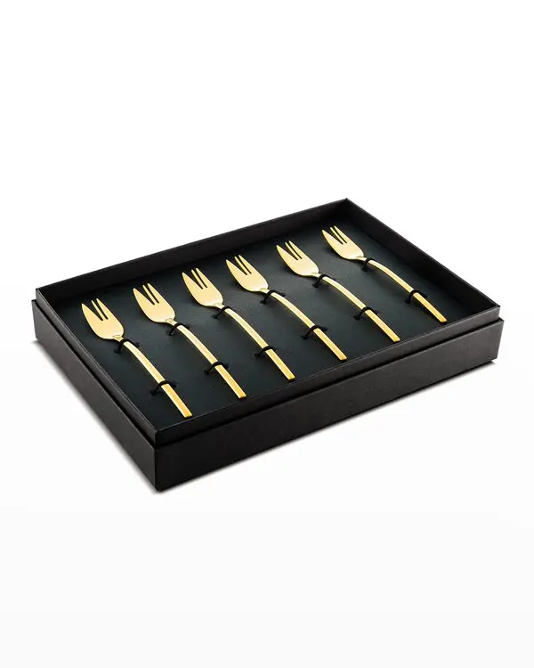 MEPRA Due Ice Oro 6-piece Cake Fork Set