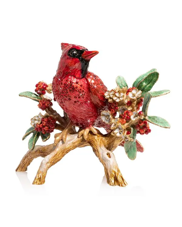 JAY STRONGWATER Cardinal On Branch Figurine