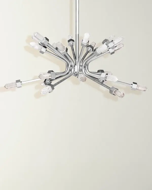 ASHLEY CHILDERS FOR GLOBAL VIEWS Quartz Burst Chandelier - Satin Nickel