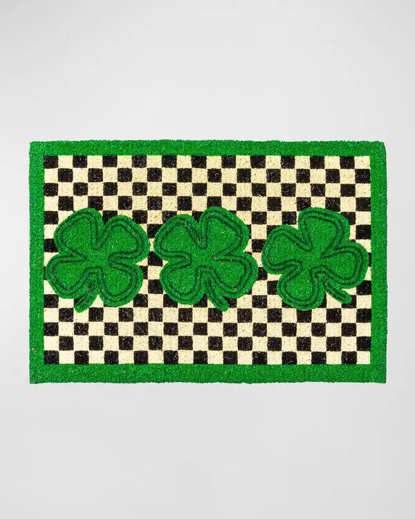 MACKENZIE-CHILDS Lucky Clover Entrance Mat