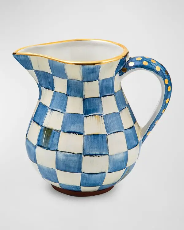 MACKENZIE-CHILDS Royal Check Portly Pitcher, 52 Oz - One-color