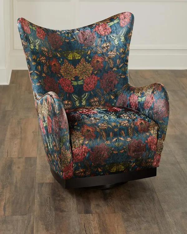 MASSOUD Vesper Swivel Wing Chair