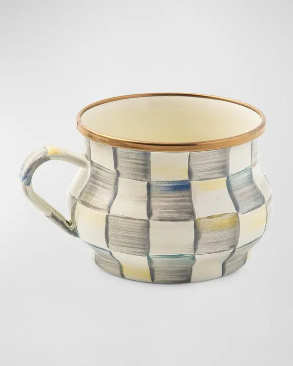MACKENZIE-CHILDS Sterling Check Enamel Teacup