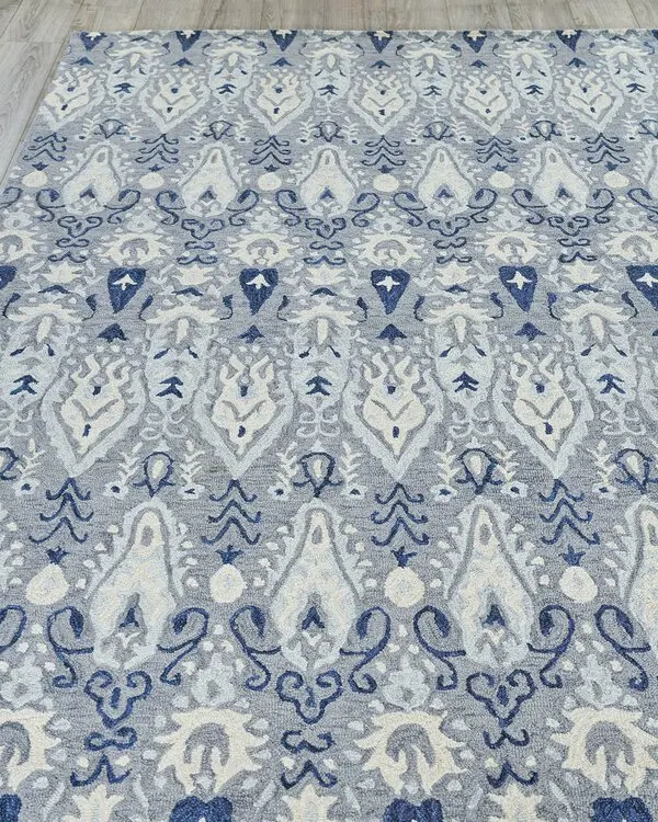 EXQUISITE RUGS Sansotta Hand-tufted Rug, 10' X 14 - Dark Gray/ Blue