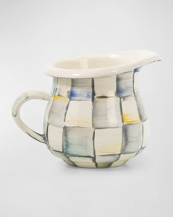 MACKENZIE-CHILDS Sterling Check Enamel Little Creamer
