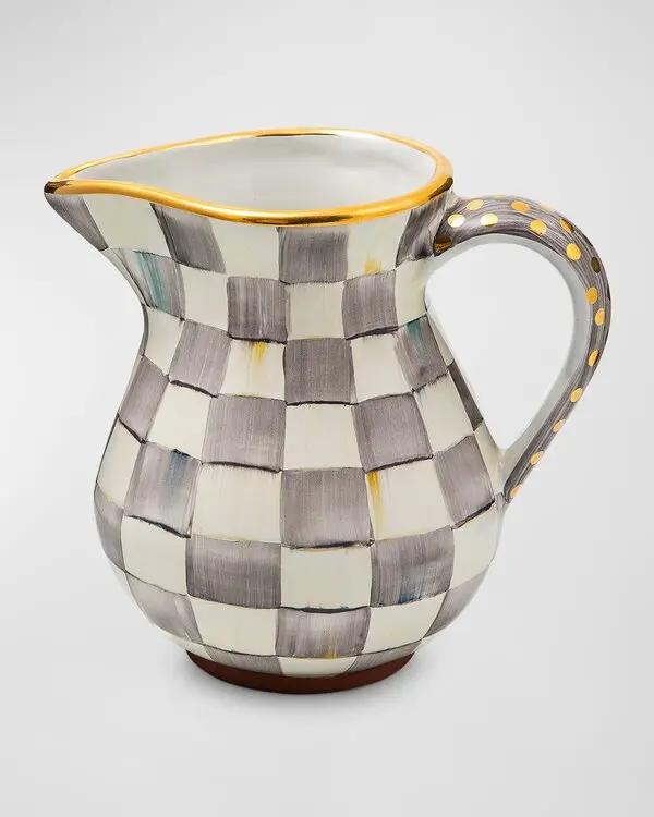 MACKENZIE-CHILDS Sterling Check Portly Pitcher, 52 Oz - One-color