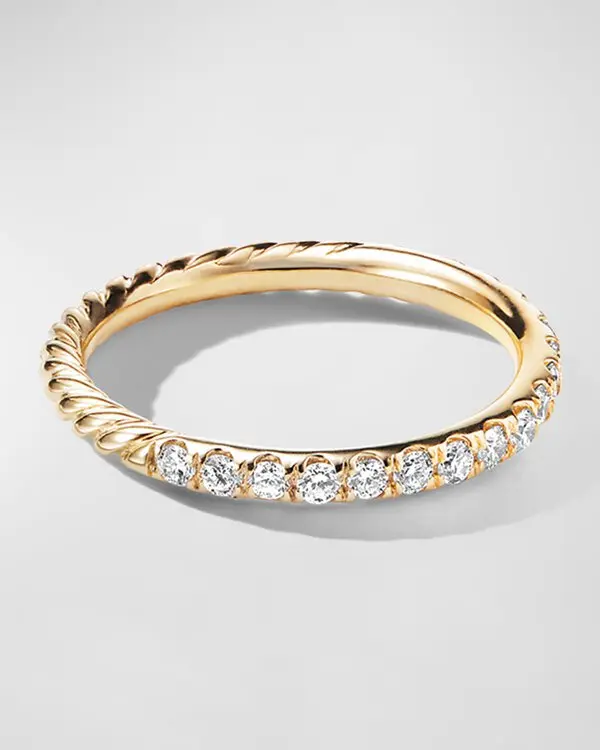 David Yurman Cable Collectibles Pavé Band - Gold