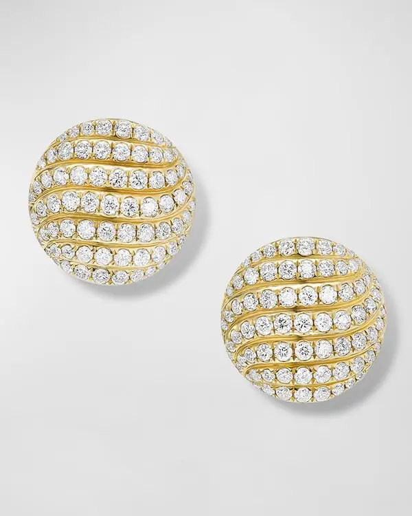 David Yurman Sculpted Cable Stud Earrings With Diamonds - Diamond
