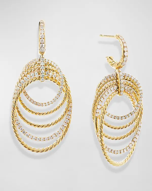 David Yurman Origami Drop Earrings With Diamonds - Diamond