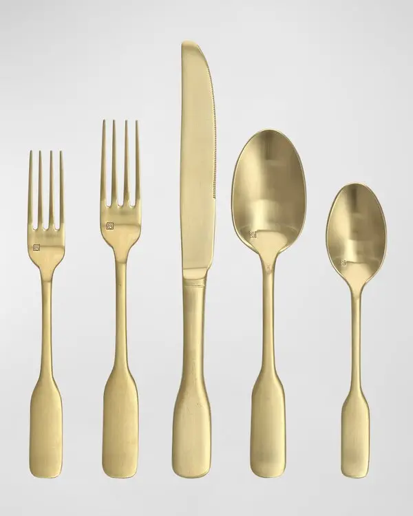FORTESSA Ashton Brushed 20-piece Flatware Set - Gold | Editorialist