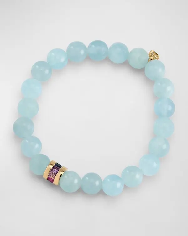 SYDNEY EVAN Beaded Bracelet With Sapphires And Amethyst