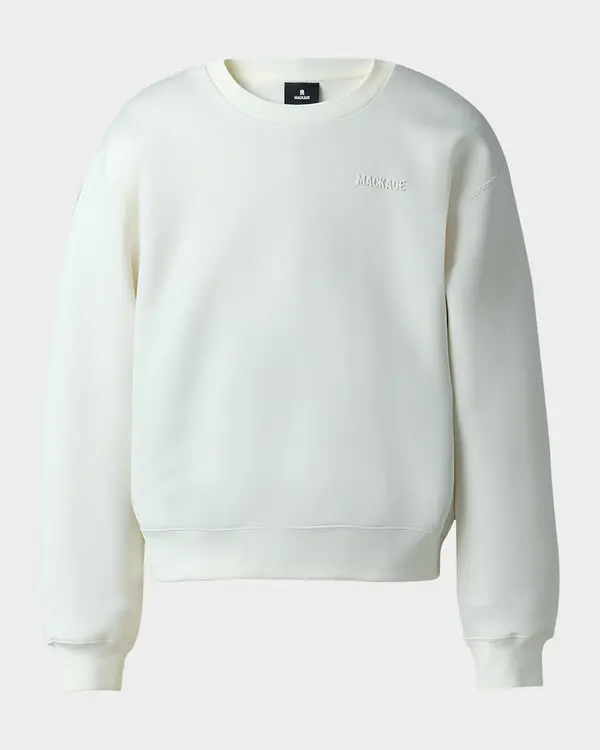Mackage Julian Jersey Crewneck Pullover Sweater - Cream