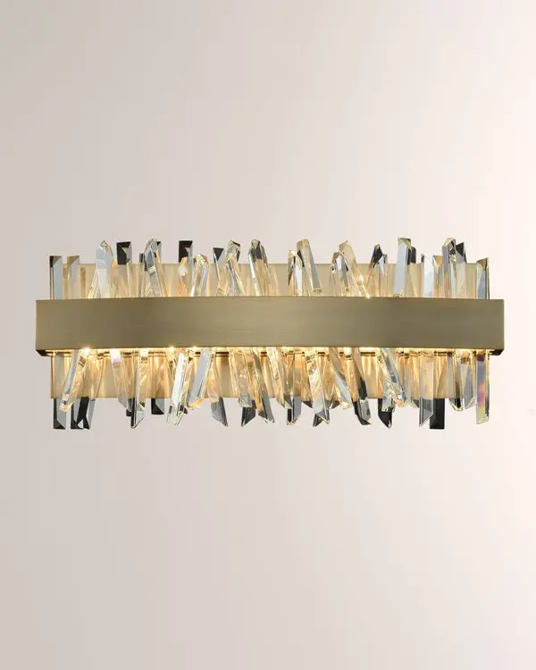 ALLEGRI CRYSTAL BY KALCO LIGHTING Glacier 18" Led Bath Vanity Light - Brushed Champagne Gold