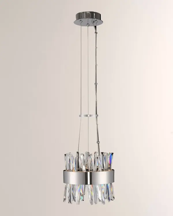 ALLEGRI CRYSTAL BY KALCO LIGHTING Glacier 10" Led Mini Pendant - Polished Chrome