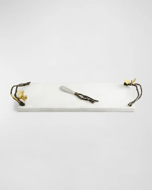 Michael Aram Butterfly Ginkgo Small Cheese Board With Knife